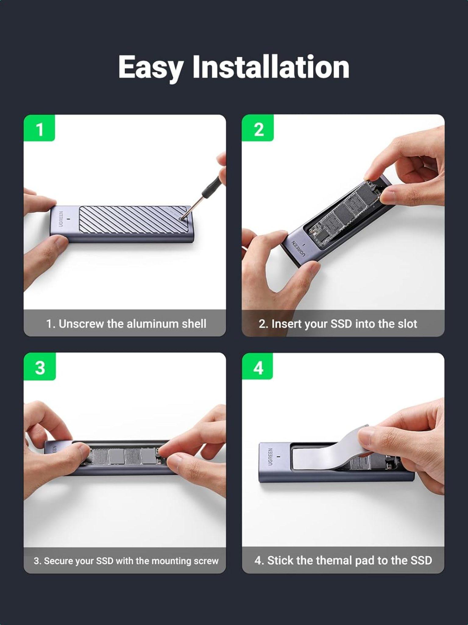 UGREEN M.2 NVMe Hard Drive Enclosure Type-C - NewTech Mobile Accessories