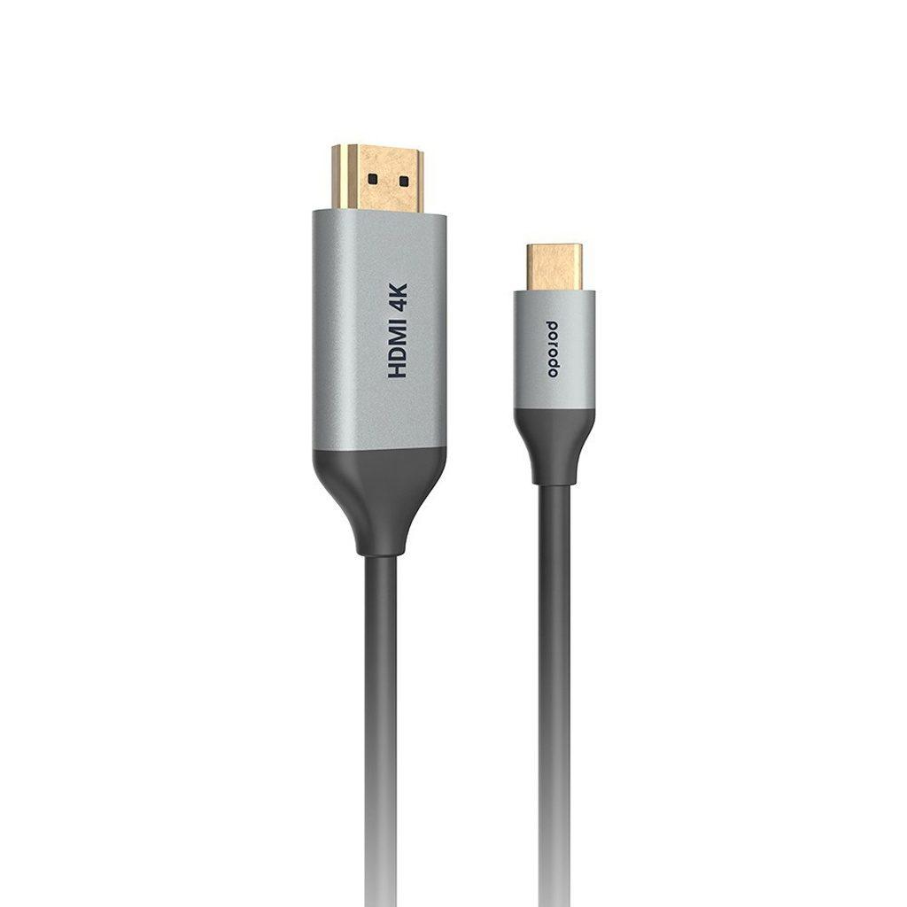 Porodo Type-C to HDMI 4K Cable 2m - NewTech Mobile Accessories