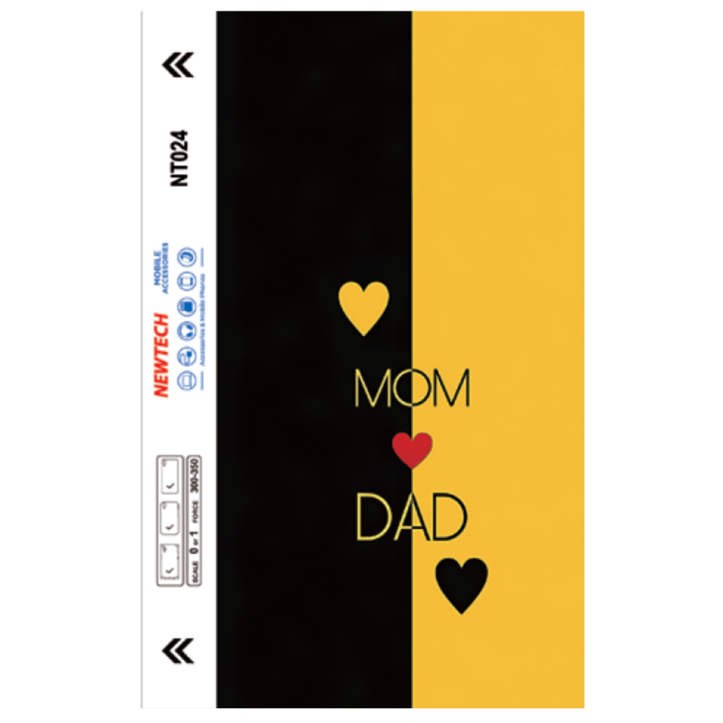 Mom love Dad 3D embossed UV Back film NT024 - NewTech Mobile Accessories
